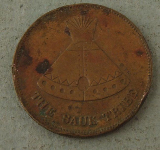 Black Hawk Sauk Tribe Vint Native American Indian Coin : Lot 405919