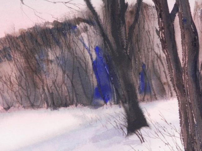 Al Stine Original Watercolor Painting Winter Landscape : Lot 290278