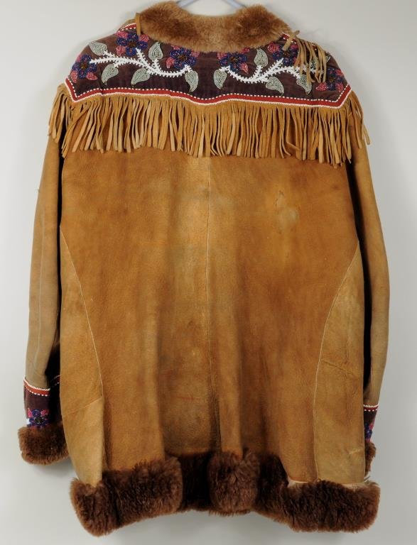 Inuit Beaded Moose Hide & Velvet Jacket : Lot 180