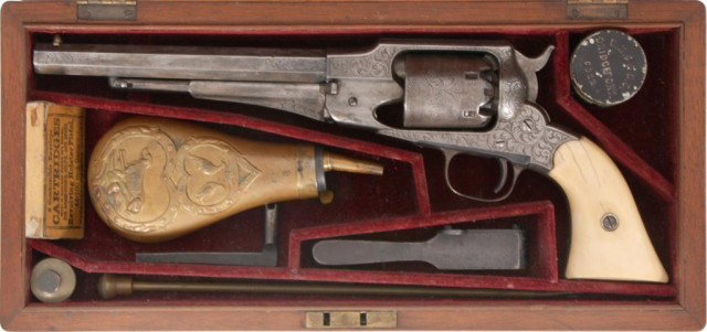 133: Cased 1858 Engraved Remington New Model : Lot 133