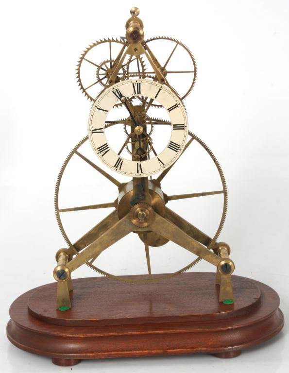 Brass Great Wheel Skeleton Clock : Lot 195