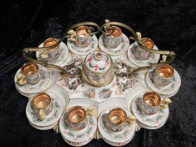 Capodimonte Italy Porcelain Tea Set : Lot 21026