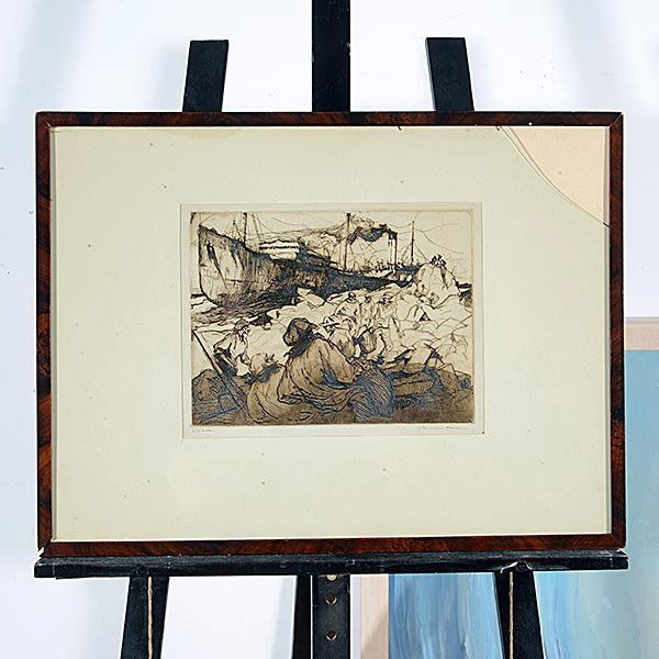 ARMIN HANSEN Large Etching "On the Rocks" : Lot 63