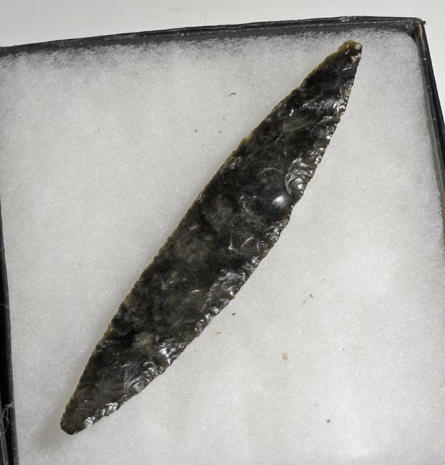 Pre-Columbian Aztec Black Obsidian Knife Blade : Lot 142B