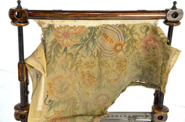 6: ANTIQUE FLOOR STANDING TAPESTRY FRAME : Lot 6