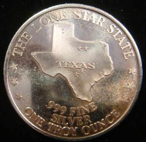 329E: One OZ Fine Silver TEXAS SESQUICENTENNIAL Coin: : Lot 329E