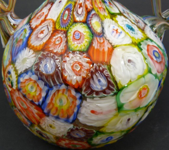 7: MURANO ART GLASS MILLEFIORI ART GLASS VASE : Lot 7