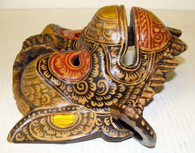 Nepal Chinese Wood Ceremonial Monkey Mask Wall Hanging : Lot 3523