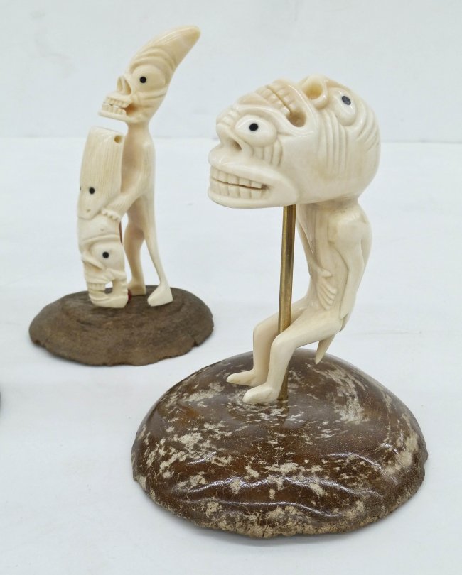 5pc Greenland Eskimo Ivory Tupilak Figures on Stands. : Lot 155