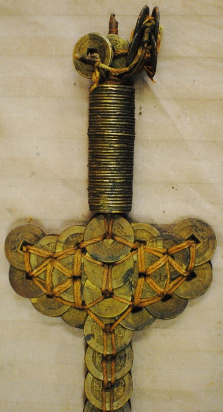116: Chinese Feng Shui Coin Sword : Lot 116