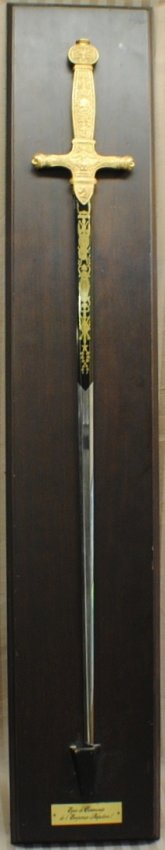 Napoleon Ceremonial sword on wooden plaque (replica) : Lot 154