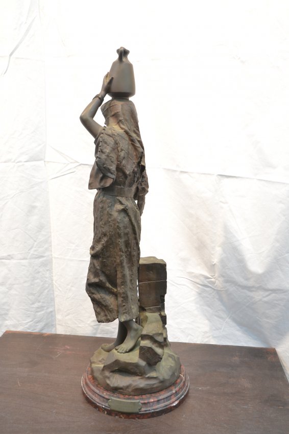 CARVED BRONZE SCULPTURE OF "REBECCA AT THE WELL" : Lot 93