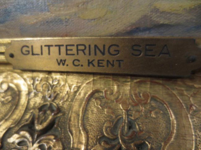 W.C. KENT OIL PAINTING ON CANVAS, "GLITTERING SEA", SIG : Lot 66