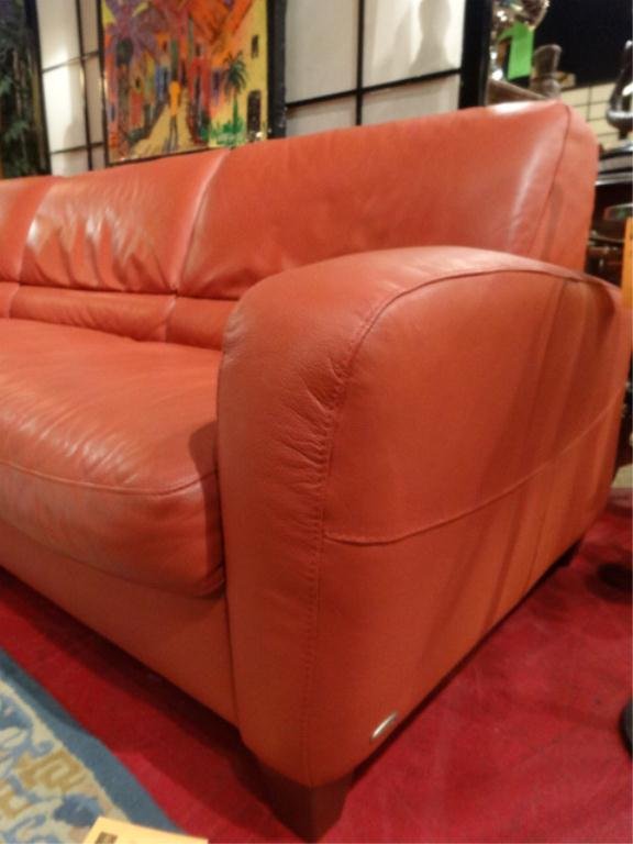 LEATHER SECTIONAL SOFA BY ITALSOFA, TERRA COTTA COLOR : Lot 101B
