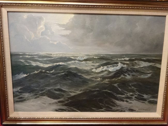 ROBERT P. WHEELER PAINTING ON CANVAS, SEASCAPE, APPROX : Lot 28E