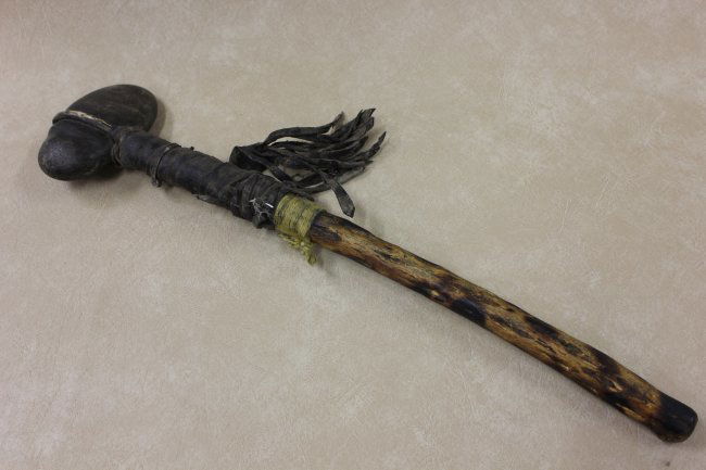 Antique American Indian stone war club : Lot 163
