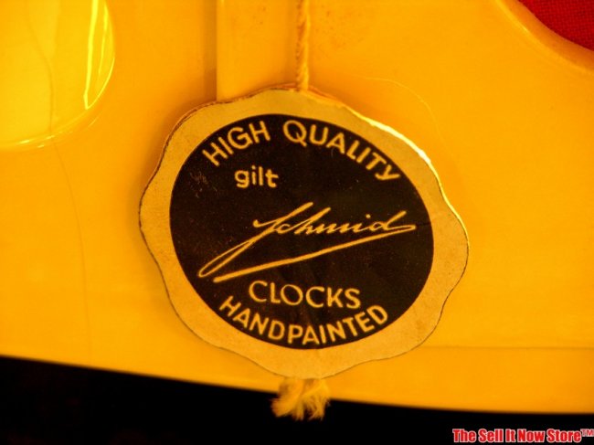 West German Johmid Hand Painted Decorative Mantle Clock : Lot 130