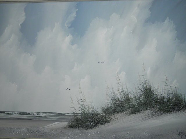 REX DUGGAR OIL ON CANVAS SEASCAPE PAINTING : Lot 274
