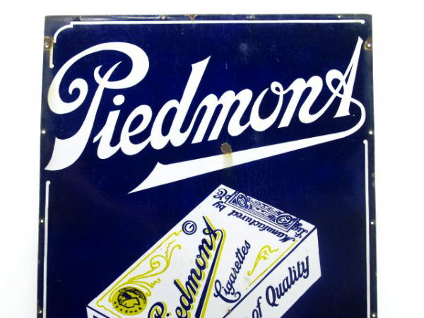 PIEDMONT CIGARETTES PORCELAIN SIGN : Lot 9