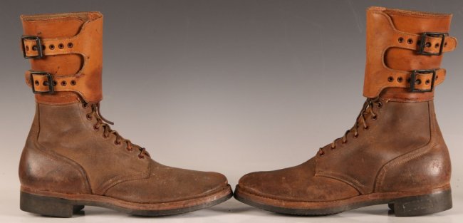 WWII US GI TWO BUCKLE COMBAT BOOTS : Lot 122