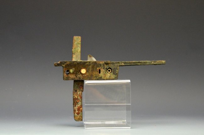 A Chinese Bronze Crossbow Trigger, Han Dynasty : Lot 45