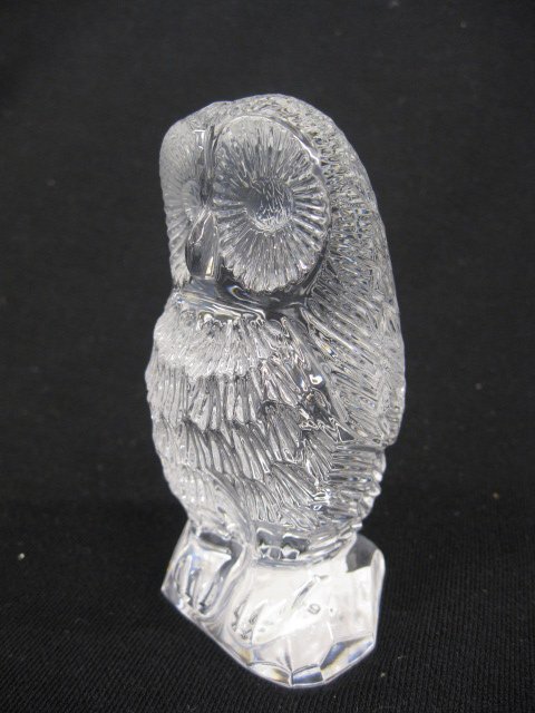 1120: Waterford Cut Crystal Owl Paperweight, : Lot 1120