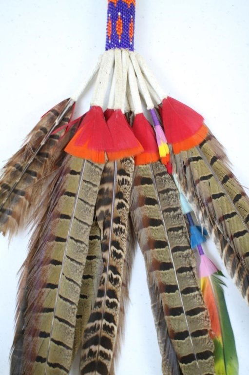 Crow Beadwork Feather Fan : Lot 1