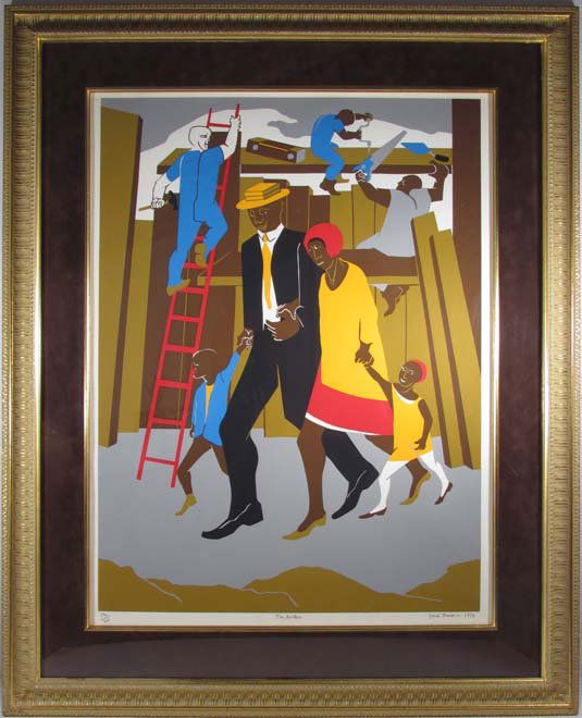 Jacob Lawrence Orig Serigraph "the Builders" (Family), : Lot 877