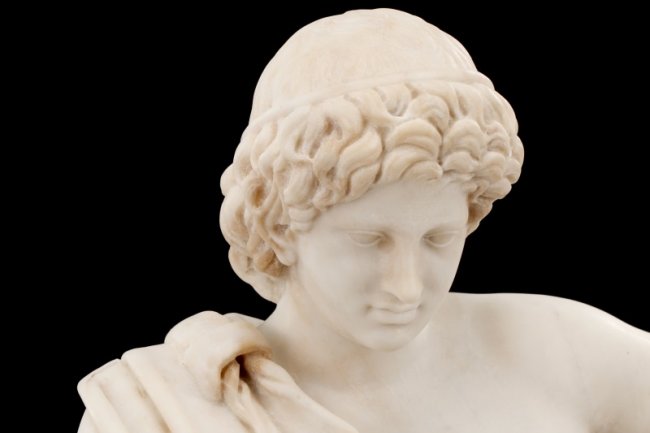 Classical Style Carved Marble Sculpture, Hercules : Lot 124