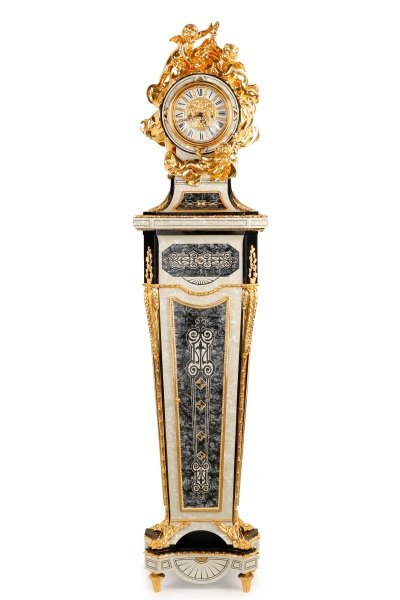 Italian Partial Gilt Clock on Pedestal Base : Lot 741