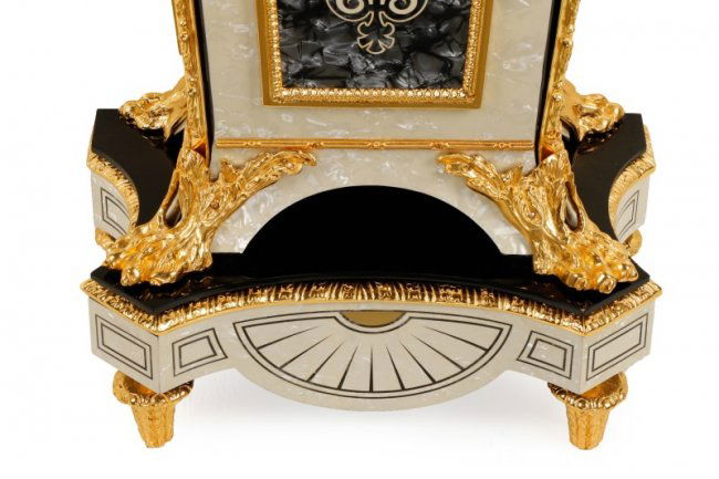 Italian Partial Gilt Clock on Pedestal Base : Lot 741