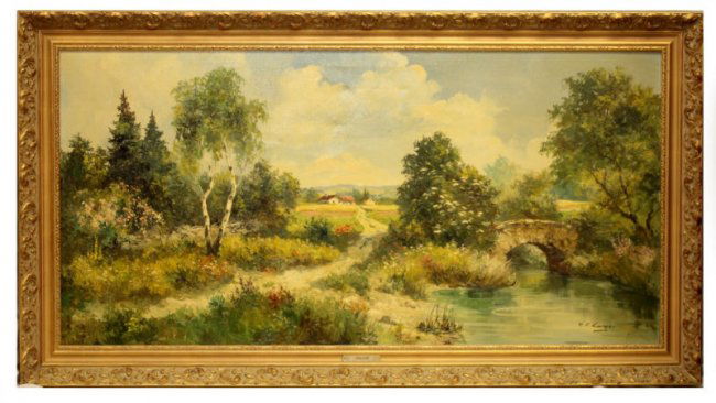 E.F. KARGER OIL PAINTING LANDSCAPE SCENE : Lot 469