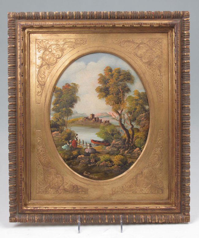 406A: EUROPEAN LANDSCAPE PAINTING SIGNED VAN THOREN : Lot 406A