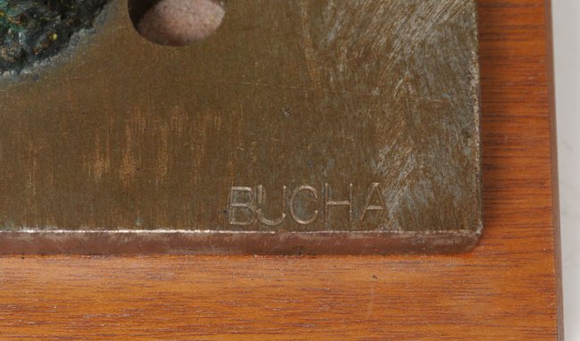 MIKE BUCHA BRONZE FISH SCULPTURE : Lot 1417