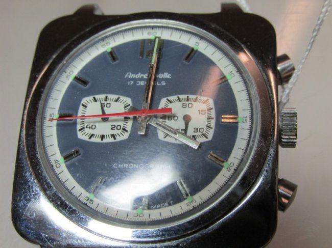 Vintage Andre Rivalle 17J Chronograph Watch : Lot 424A