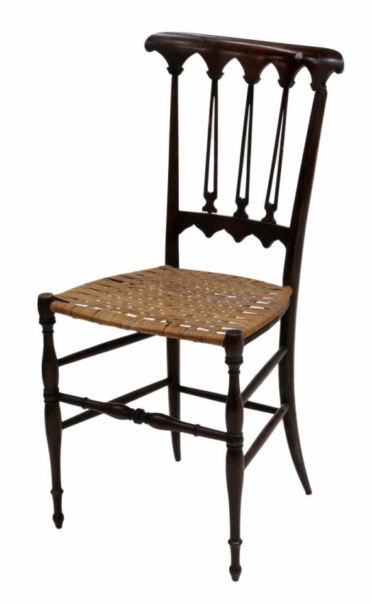 (4) ITALIAN CHIAVARI RUSH SEAT CHAIRS : Lot 755