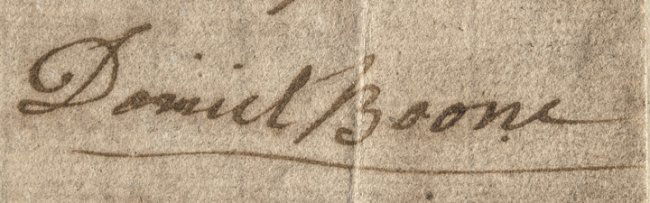 Historic DANIEL BOONE Signature upon a Receipt : Lot 10