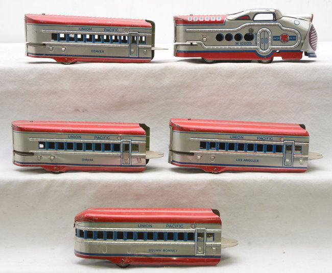 Marx Silver/Red Streamliner Litho UP Set M10000 : Lot 2035