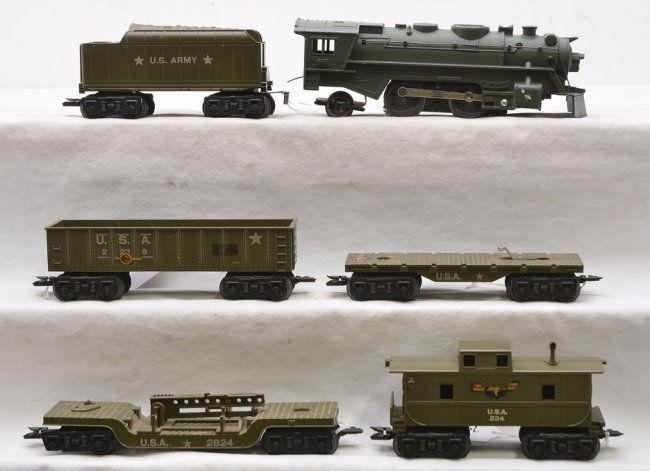 Marx Olive Drab Military Train Set no. 52975 : Lot 2079