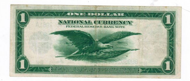 One 1914 National Currency 1 Dollar Bill : Lot 320