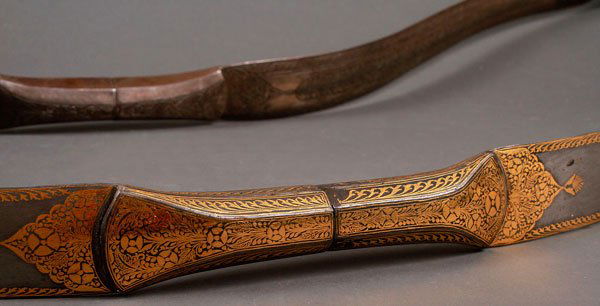 PAIR OF FINE STEEL RECURVE BOWS, PERSIAN 19TH C. : Lot 553