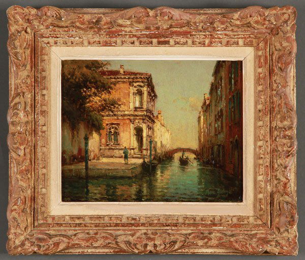 Noel Bouvard Venice Scene Oil on Canvas painting : Lot 7
