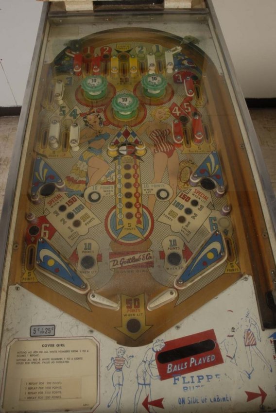 1962 Gottlieb Cover Girl Pinball Machine Lot 1542