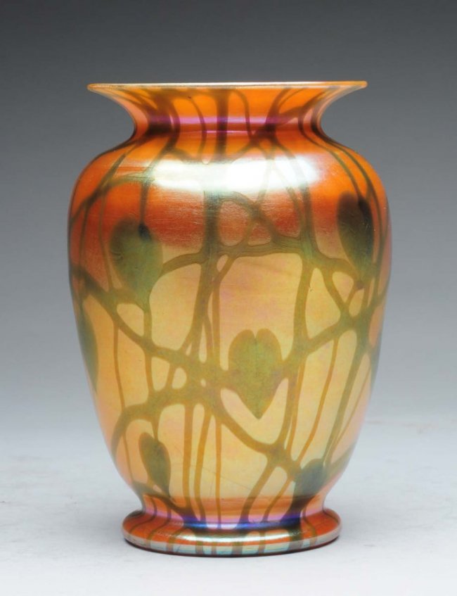 Durand Gold Lutz Art Glass Vase. : Lot 1188