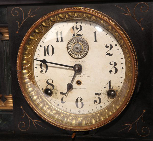 SETH THOMAS RARE AUTO 8-DAY LONG ALARM CLOCK : Lot 42