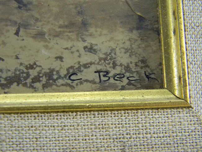 Charles Beck Abstract Style Painting Barns : Lot 283