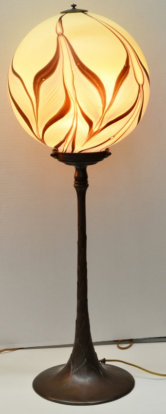 Tiffany Studios pulled glass Fireball table lamp : Lot 2413