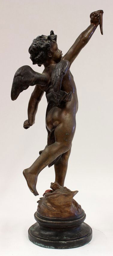 Spelter sculpture, after Jean-Louis Gregoire, Angel Rea : Lot 543