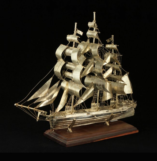 Two Sterling Silver Ship Models : Lot 1333