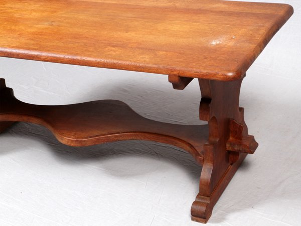 GERMAN OAK TRESTLE TABLE EARLY 20TH C. : Lot 112453